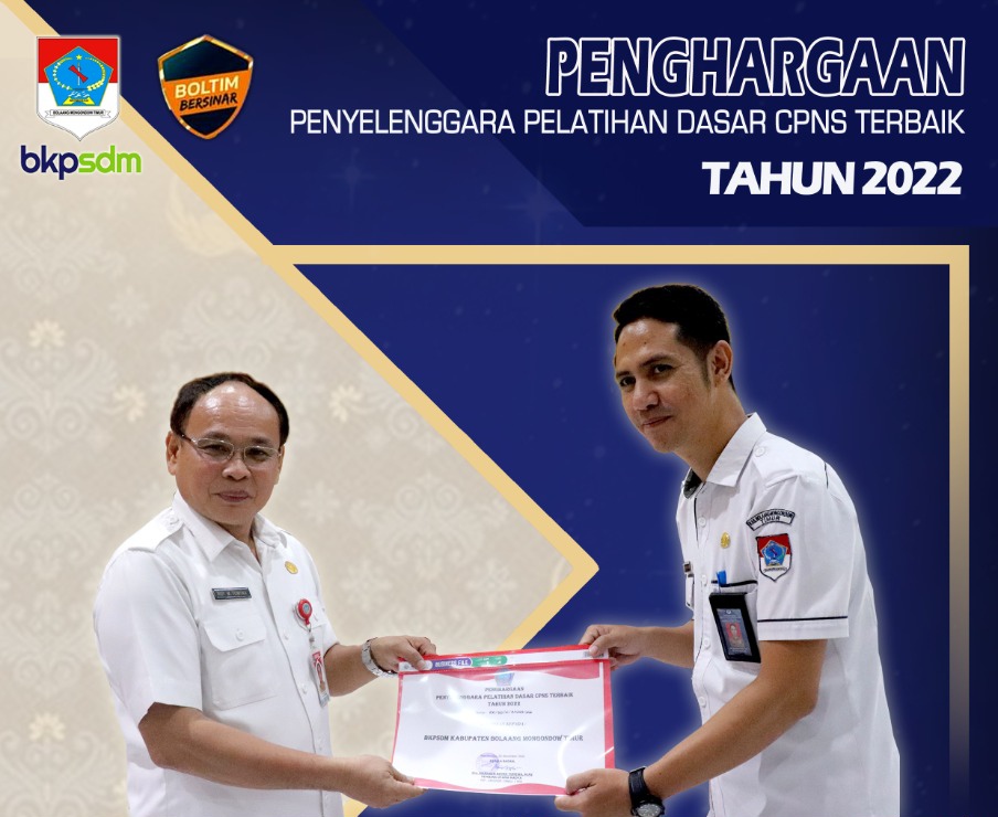 BKPSDM Boltim Raih Penghargaan Terbaik Se Sulut, Penyelenggaraan Latsar ...